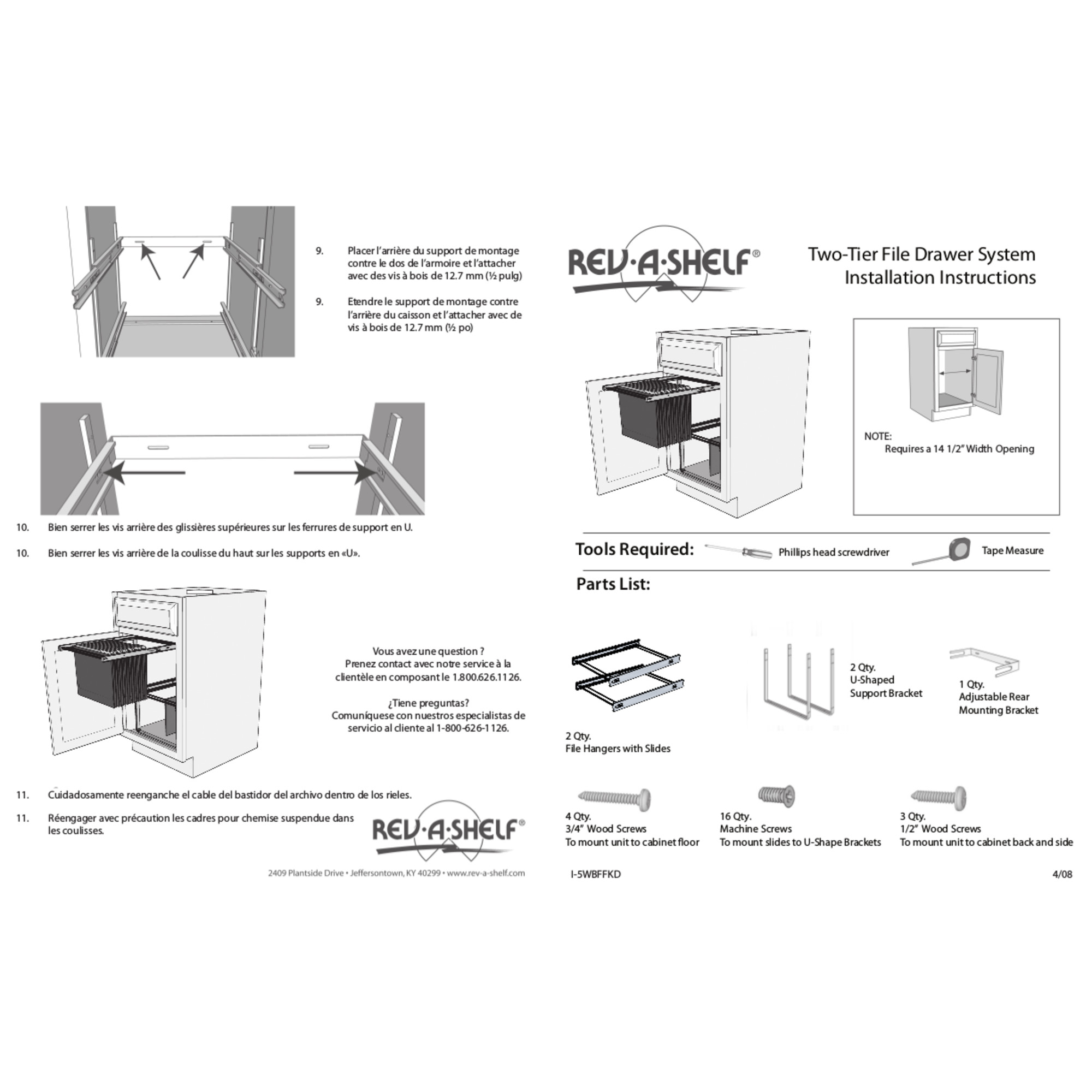 Rev-A-Shelf Two-Tier File Drawer System - Chrome RAS-FD-KIT ...